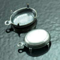 14x10mm Classic Silver Bezel Drop w/loop bail, pk/6 – HHH Enterprises