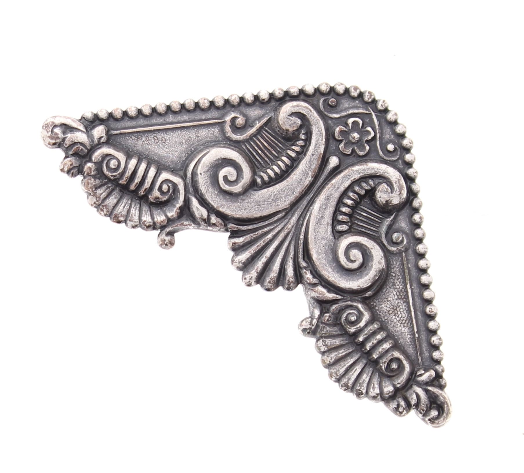 36mm Art Deco Metal Corner for books, frames and decor, Antique Silver ...