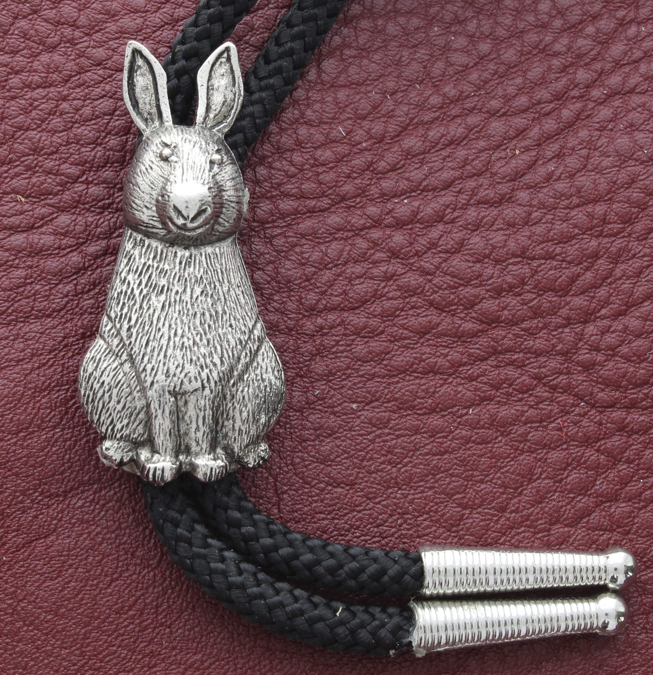 Rabbit Bolo Tie on black or red cord, vintage gold or classic silver ...